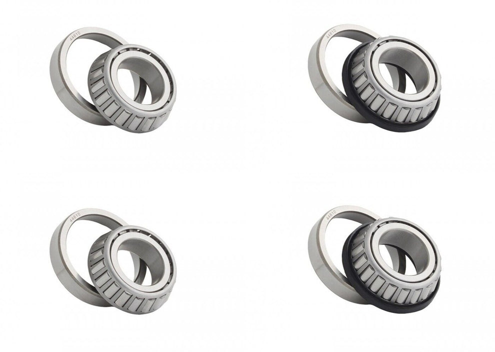 Set of Four 1" Taper Bearings for Unbraked Trailer Hubs 44643 x 2 & 44 ...